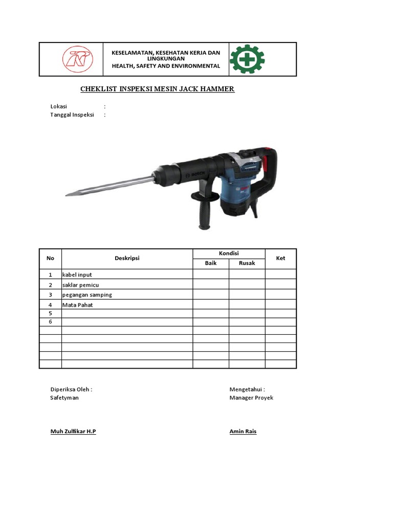 6.2. Form Inspeksi Peralatan - DI FUEL PERTAMINA PALOPO | PDF