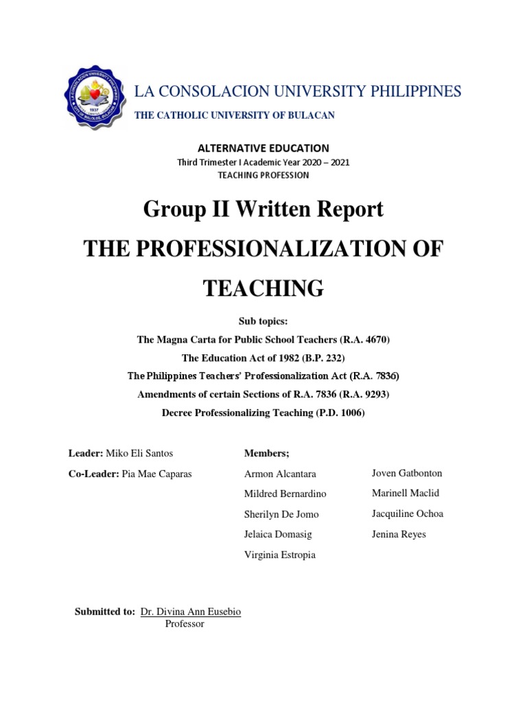 Group 2 Final Written Report | PDF | Teachers | Schools