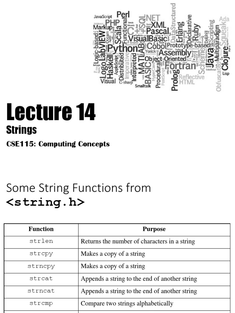 Strings: CSE115: Computing Concepts | PDF | String (Computer Science) | Computer Science