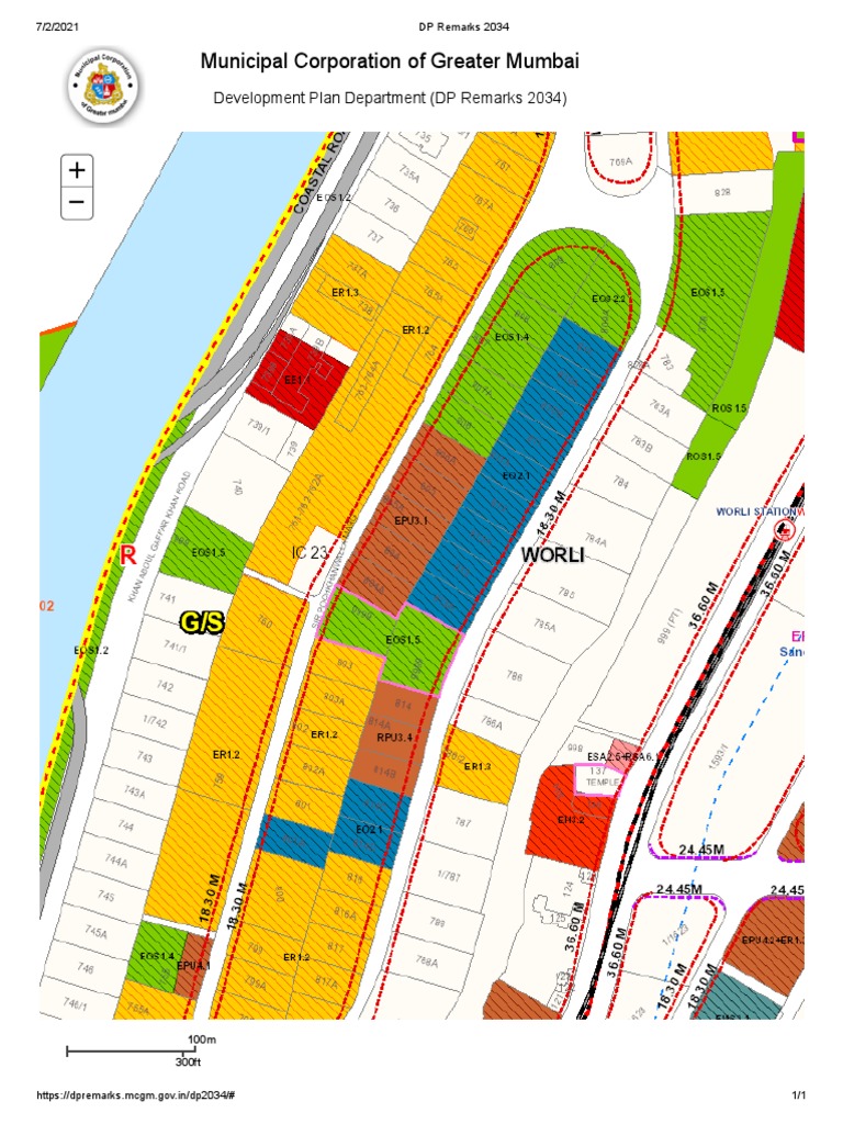 Municipal Corporation of Greater Mumbai: Development Plan Department (DP Remarks 2034) | PDF