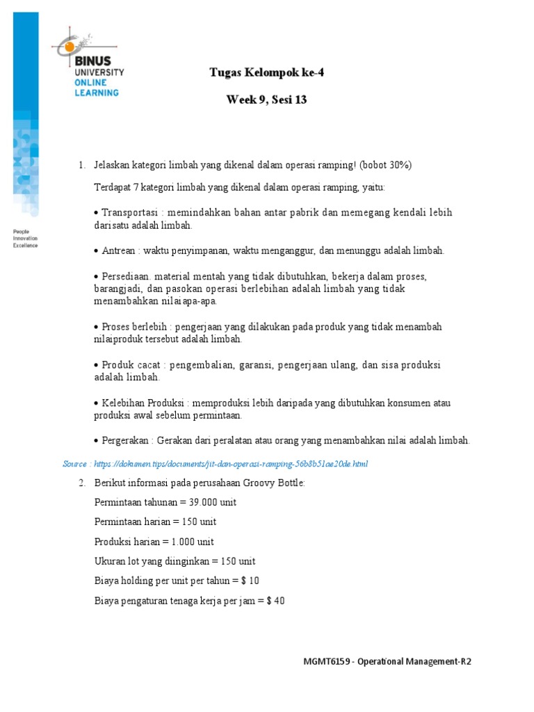Tugas Kelompok Ke-4 Week 9, Sesi 13: Source: Https://dokumen - Tips/documents/jit-Dan-Operasi ...