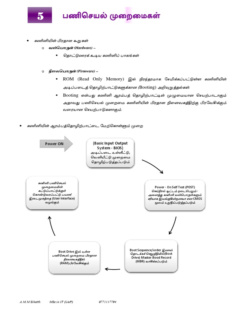 Grade 10 ICT Unit 5 OS Tamil | PDF