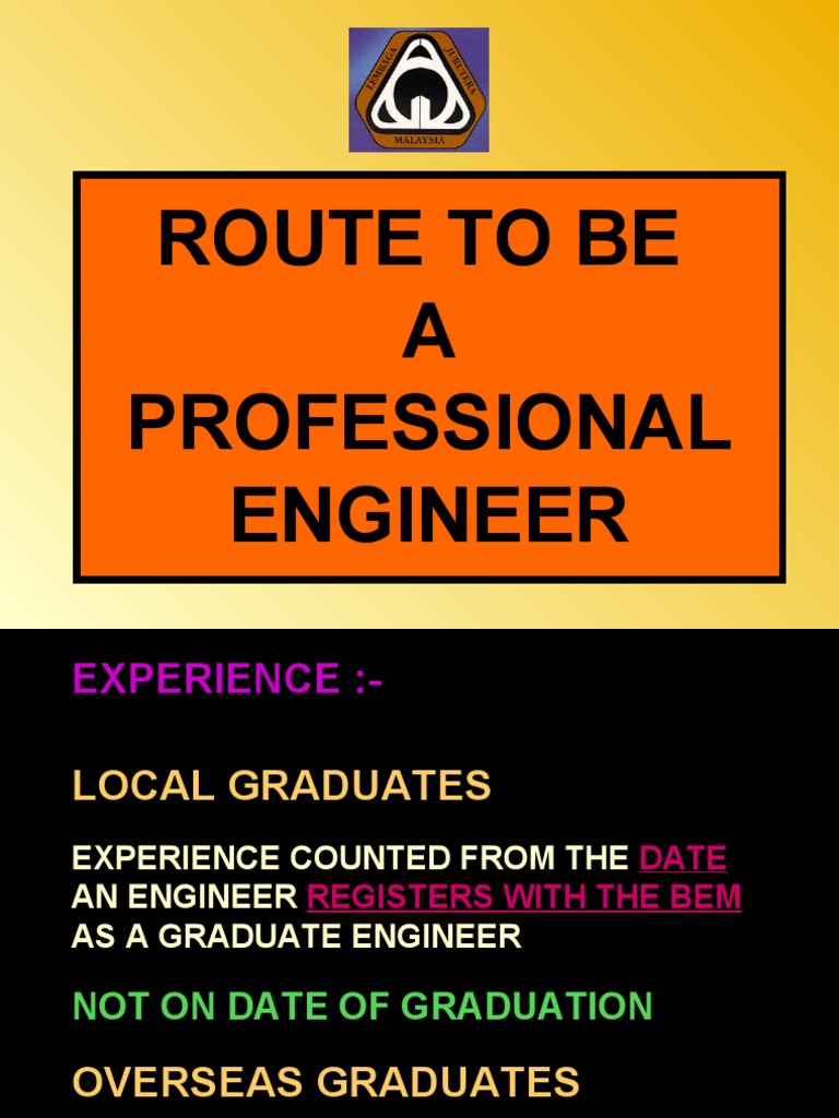 Pathway to Professional Engineer in Malaysia | PDF | Engineer ...
