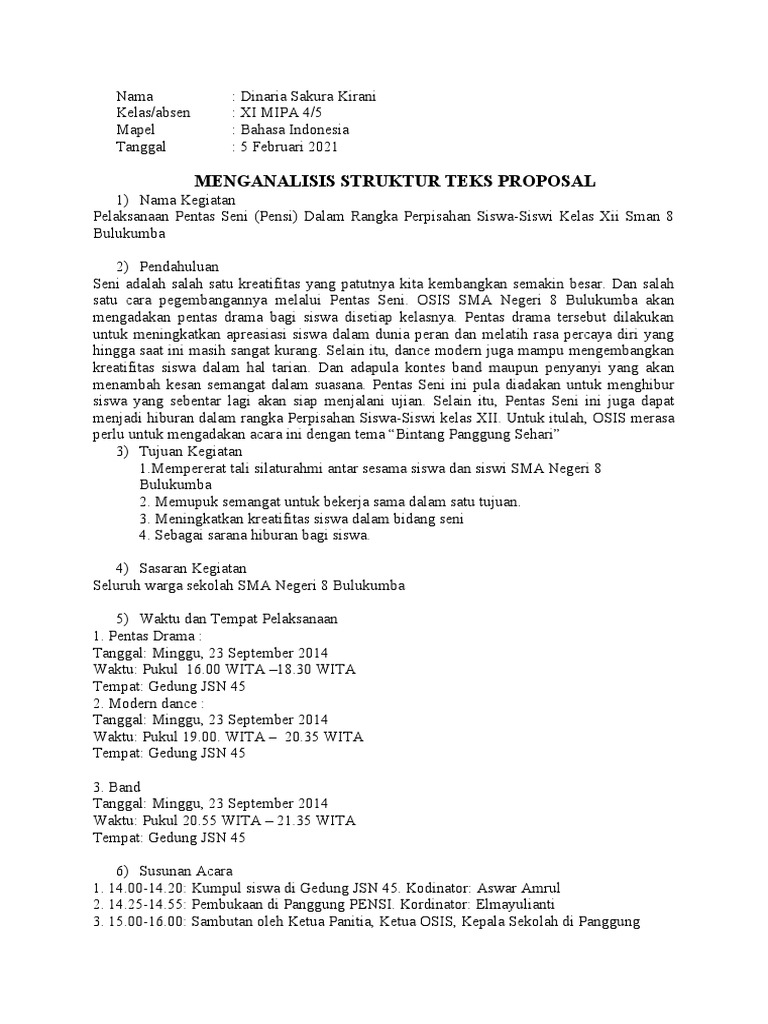 Analisis Teks Proposal | PDF