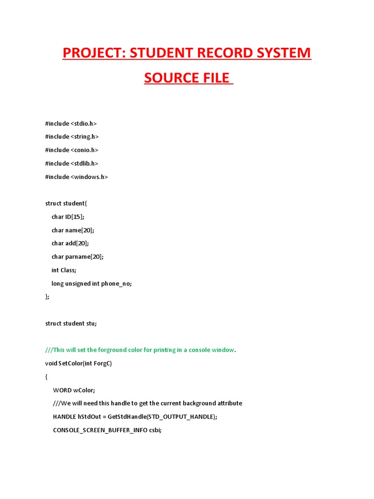 Student Record System Source Code | PDF | Software Engineering | Computer Programming
