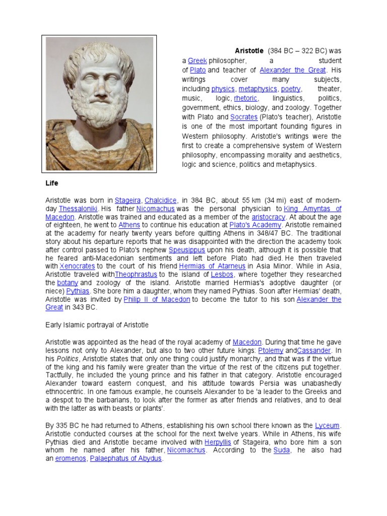 Aristotle (384 BC - 322 BC) Was | PDF | Aristotle | Galileo Galilei