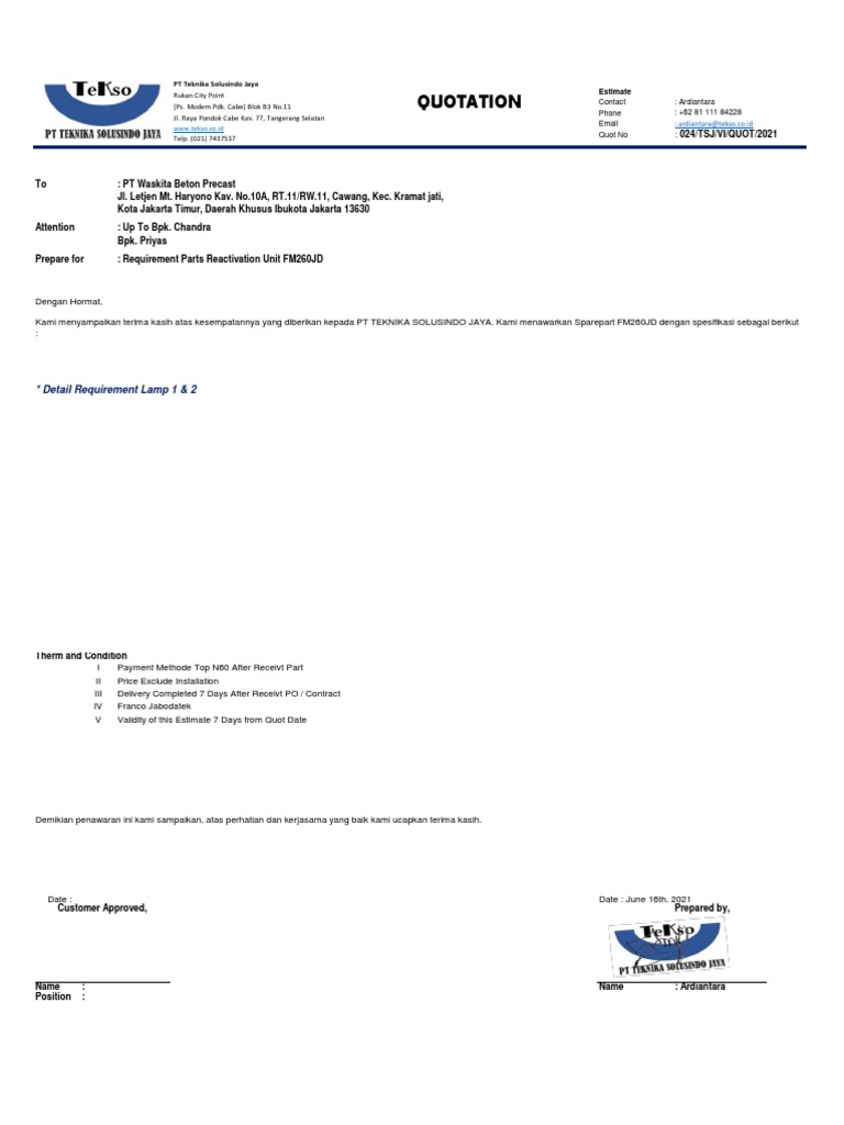 Quotation for FM260JD Spare Parts | PDF | Automotive Technologies ...