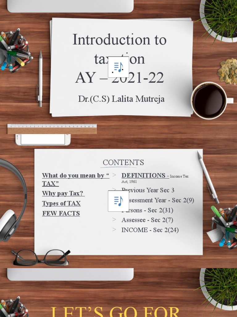 Tax PPT 01 - Introduction & Definitions | PDF | Direct Tax | Indirect Tax
