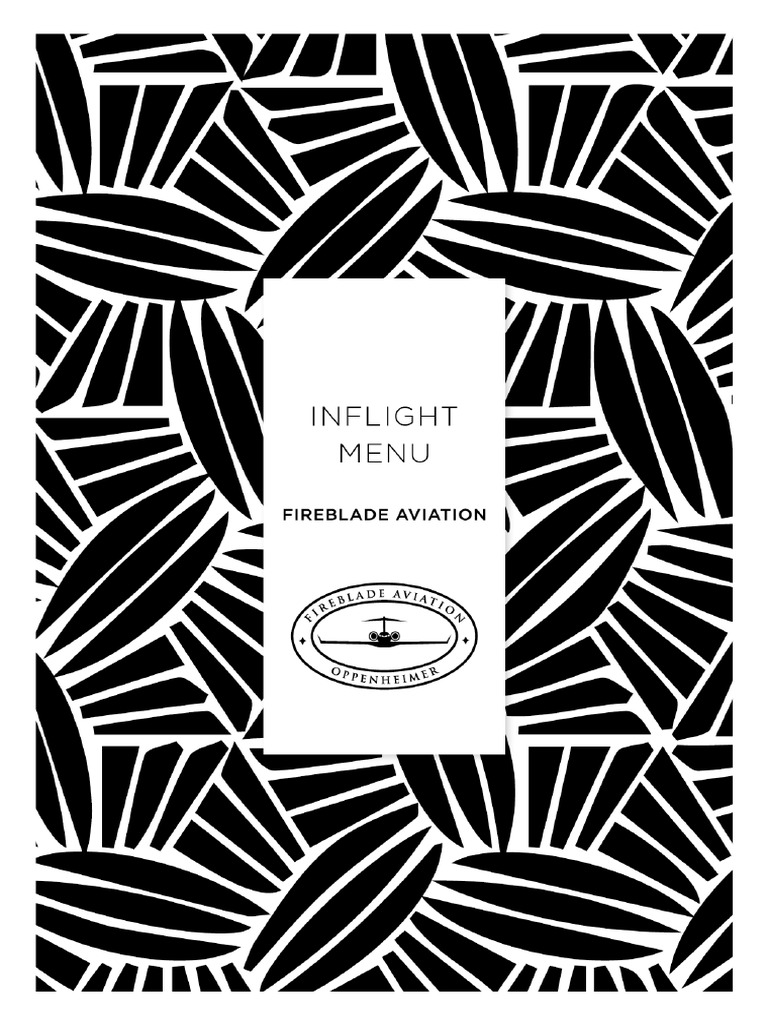 Fireblade Aviation Inflight Catering Menu | PDF | Salad | Sauce