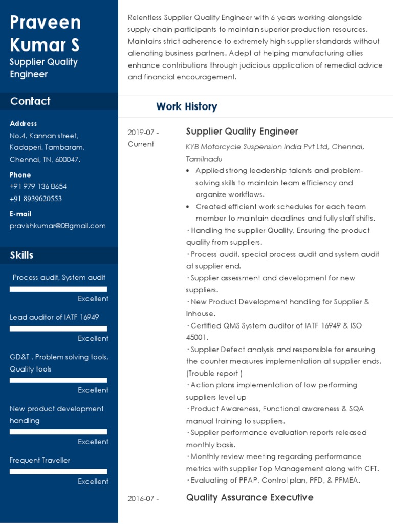 Praveen - Kumar - Resume New | PDF | Quality Assurance | Audit
