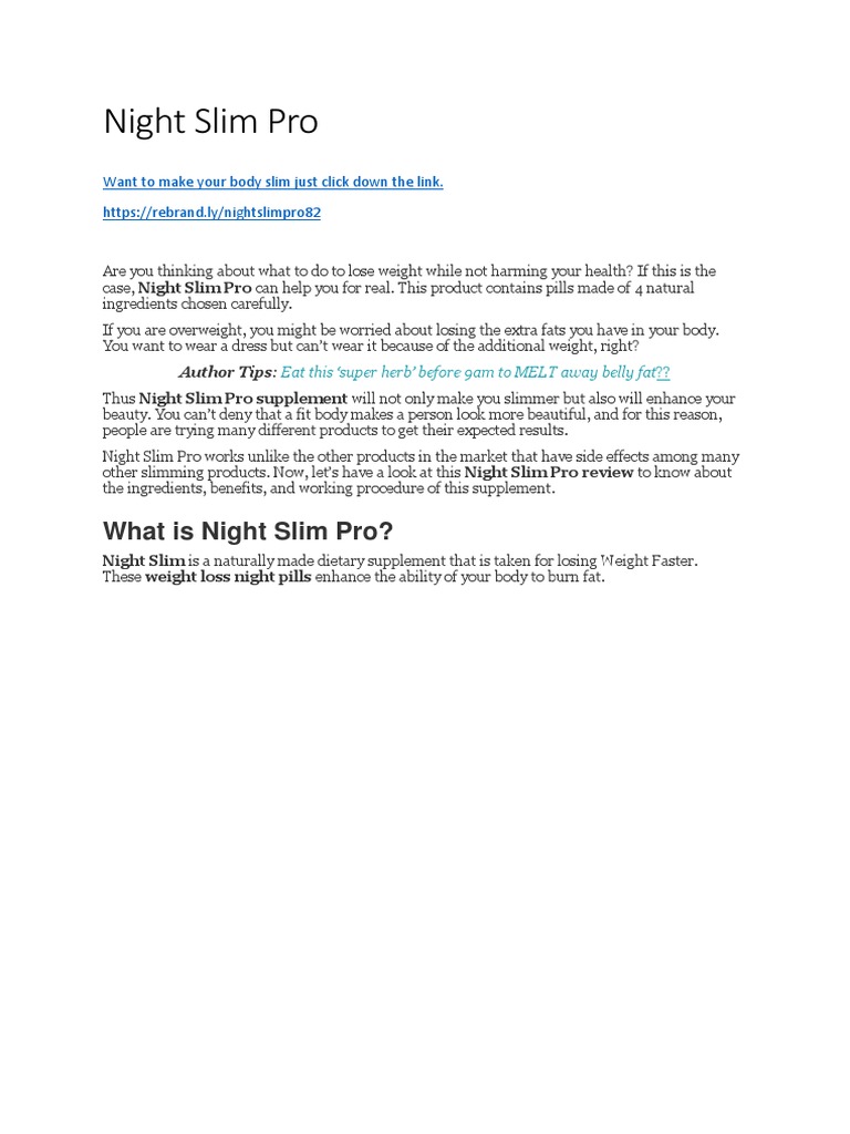 Night Slim Pro Sirath82 | PDF | Self-Improvement | Wellness