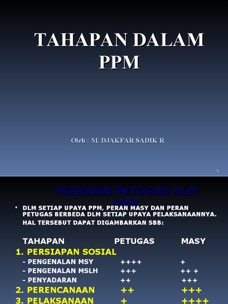 Tahapan Dalam PPM | PDF
