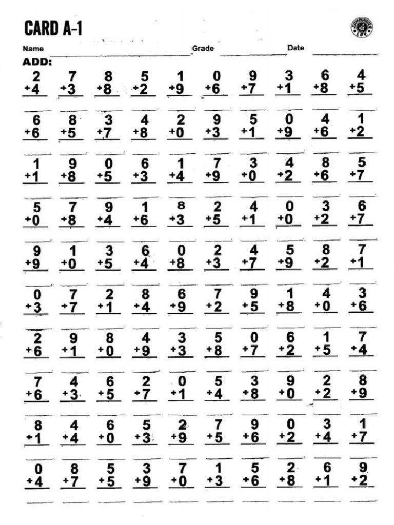 Grade 1 DD Card | PDF