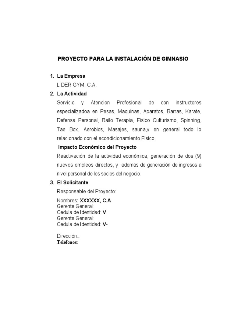 Proyecto GYM | PDF | Capital de trabajo | Los consumidores