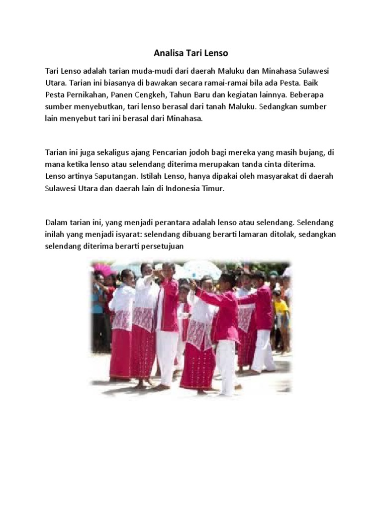 Analisa Tari Lenso | PDF | Seni