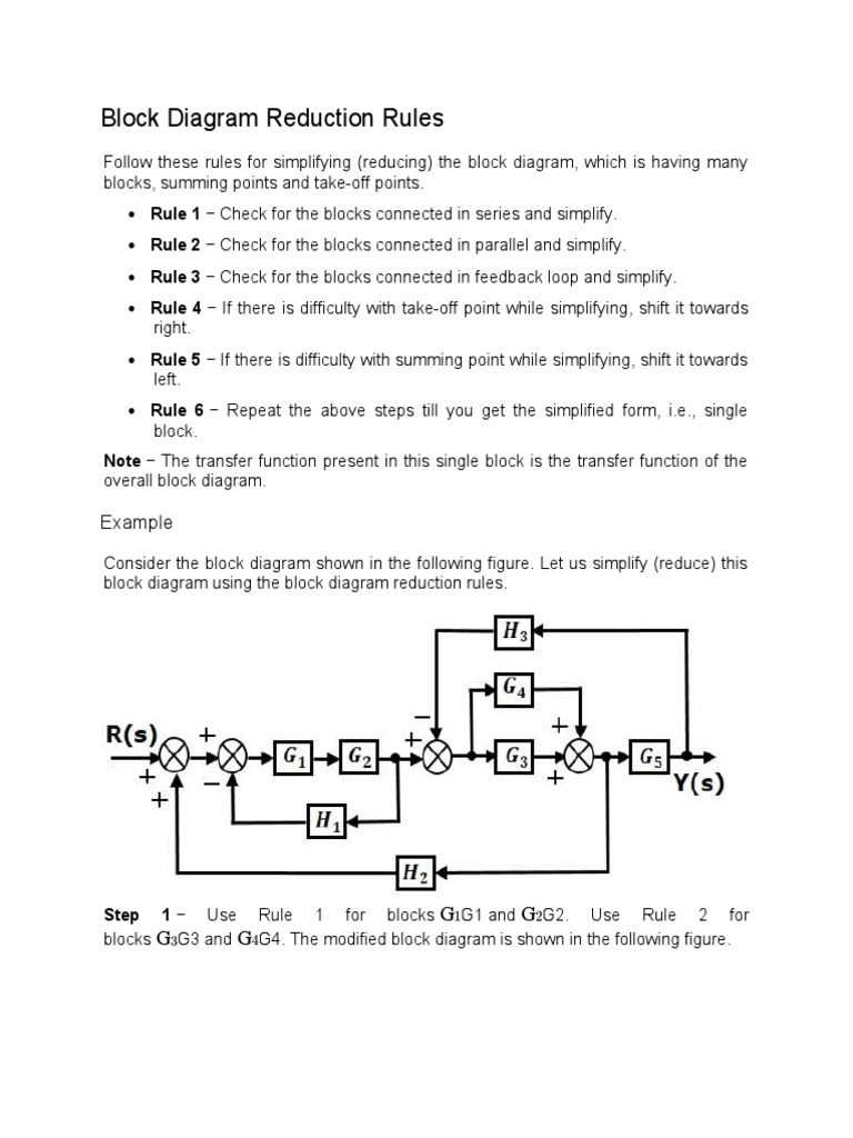 Block Diagram Reduction Rules: Example | Download Free PDF | Function ...