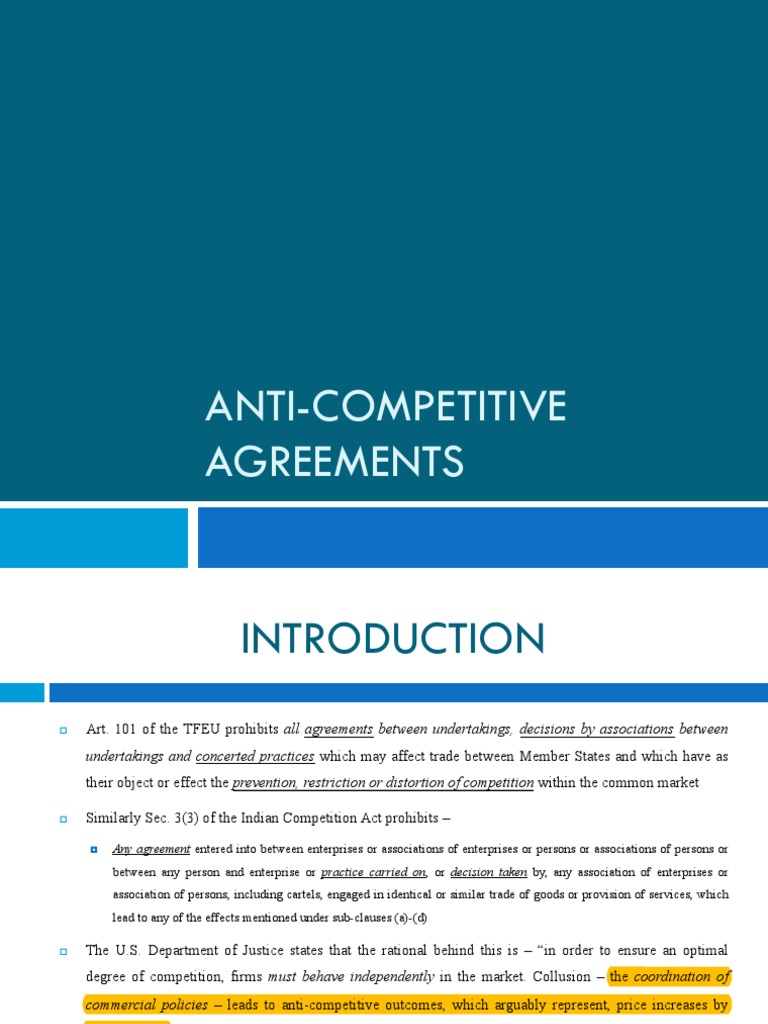 Sec. 3 - Anti-Competitive Agreements | PDF | Burden Of Proof (Law ...
