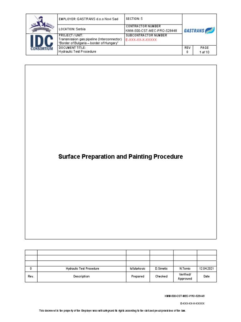 Surface Preparation and Painting Procedure | Download Free PDF | Paint ...
