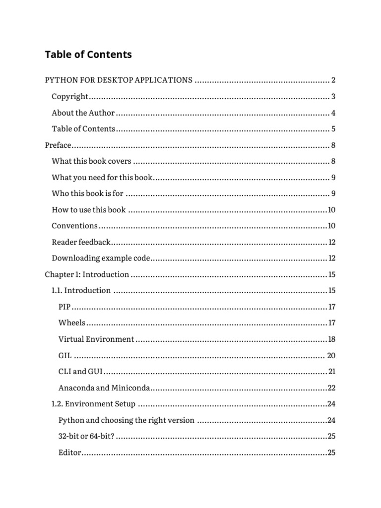 Python For Desktop Applications Toc | PDF | Graphical User Interfaces ...