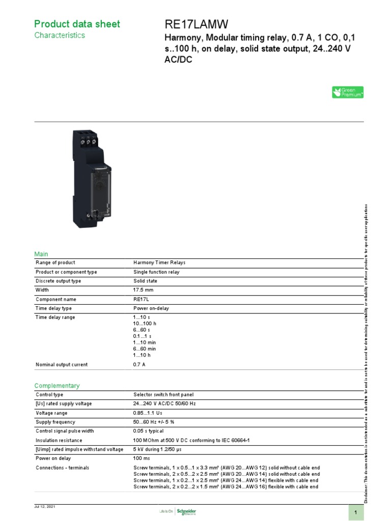 Harmony Timer Relays - RE17LAMW | PDF | Electromagnetic Compatibility ...