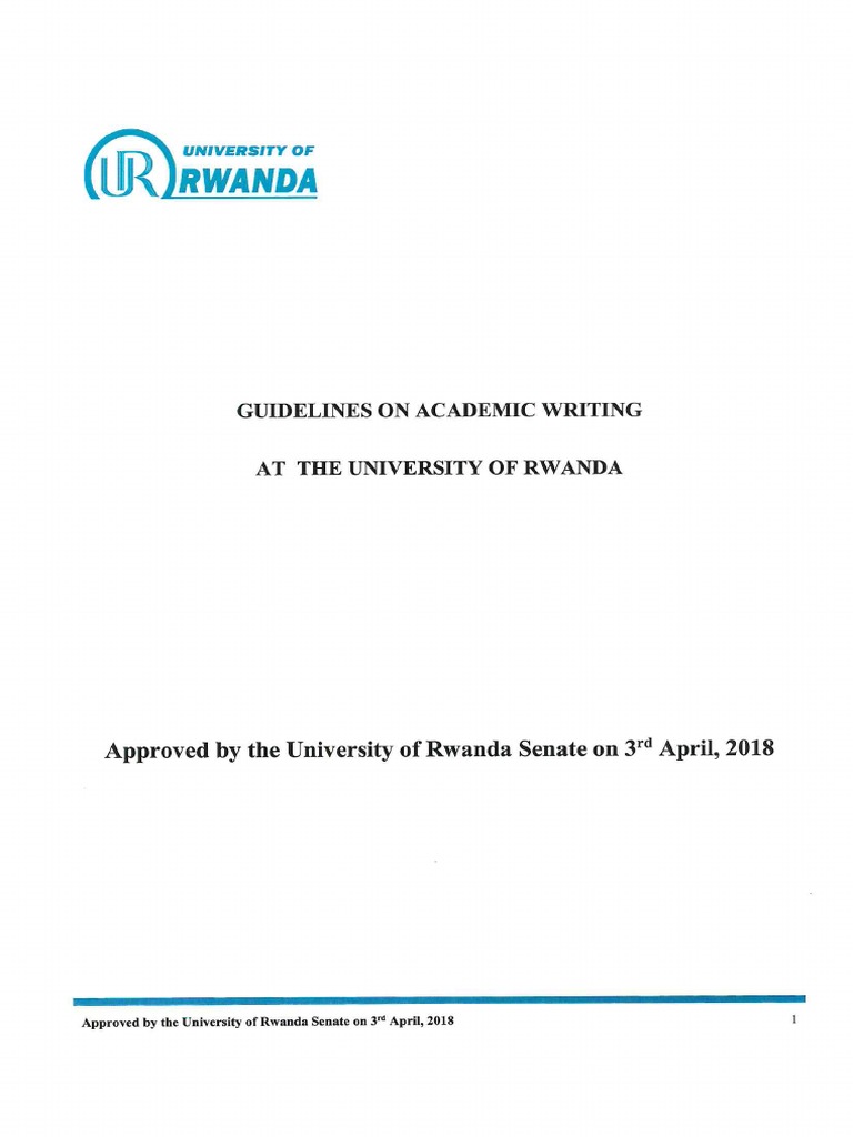 Guidelines On Academic Writing University of Rwanda | PDF