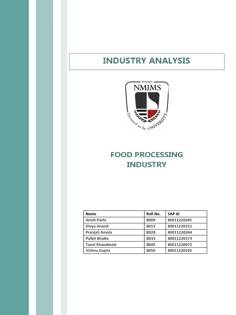 Food Processing Industry - Cost Analysis | PDF | Expense | Inventory