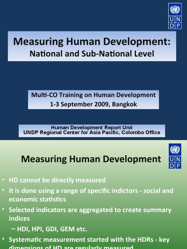 Measuring Human Development:: National and Sub-National Level | PDF ...