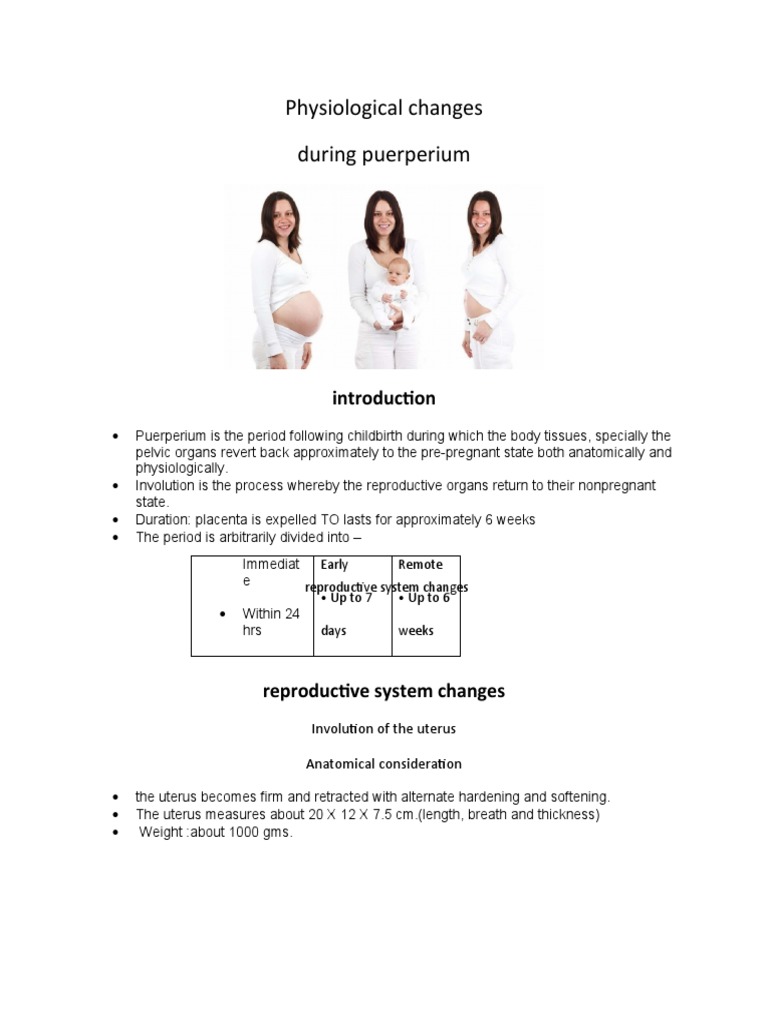 Physiological Changes During Puerperium: Involution of The Uterus ...