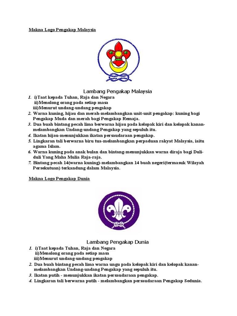 Makna Logo Pengakap Malaysia | PDF