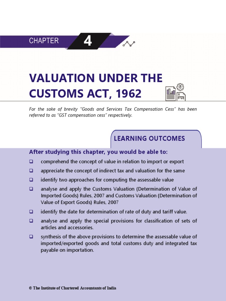 Valuation Under The Customs Act, 1962: After Studying This Chapter, You ...