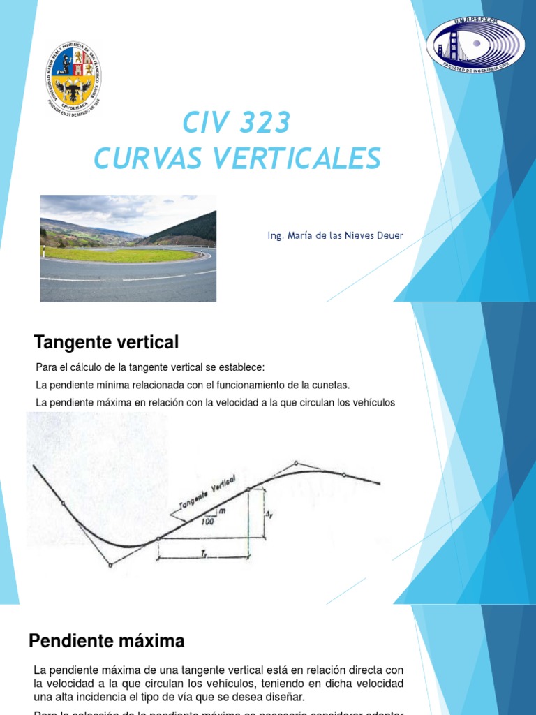 Curvas Verticales | PDF | Pendiente | Tangente