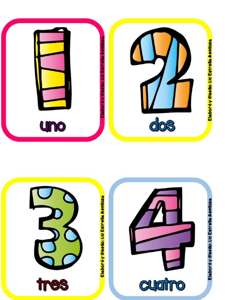 Tarjetas Imprimibles Números 1 Al 10 Star Creando | PDF