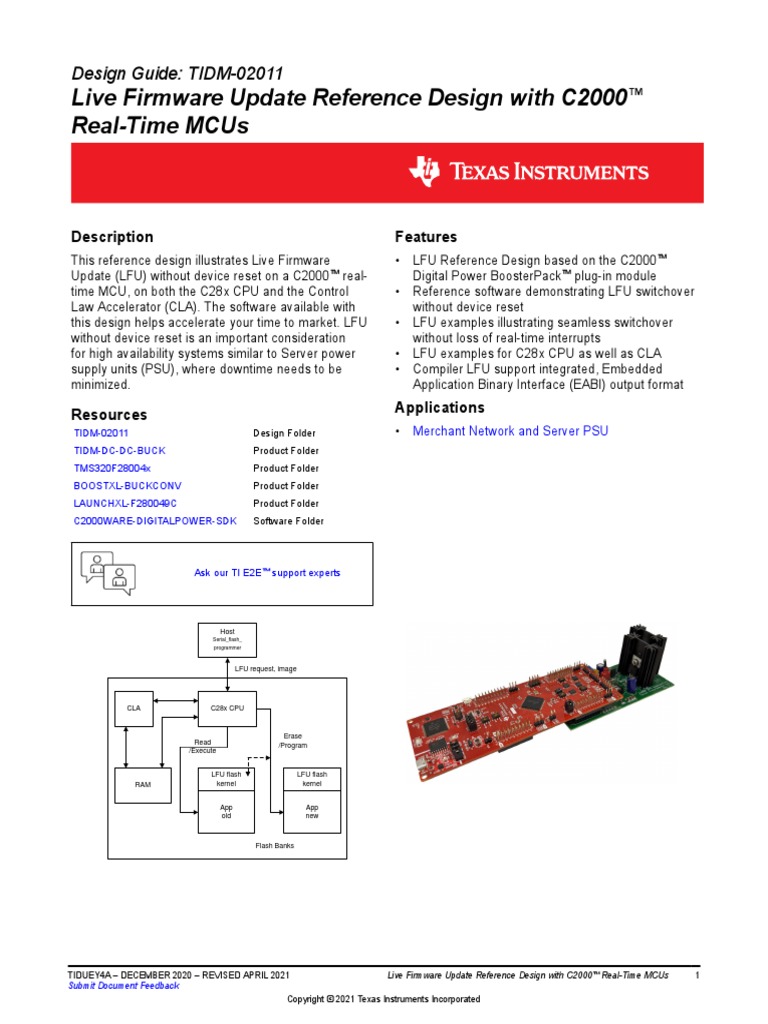 Live Firmware Update Reference Design With C2000 | PDF | Booting | Flash Memory