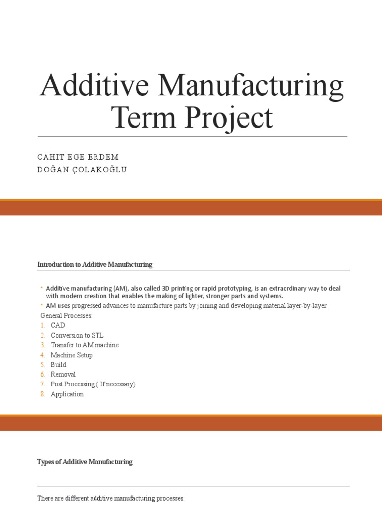 Overview of Additive Manufacturing Types | PDF | 3 D Printing | Process ...