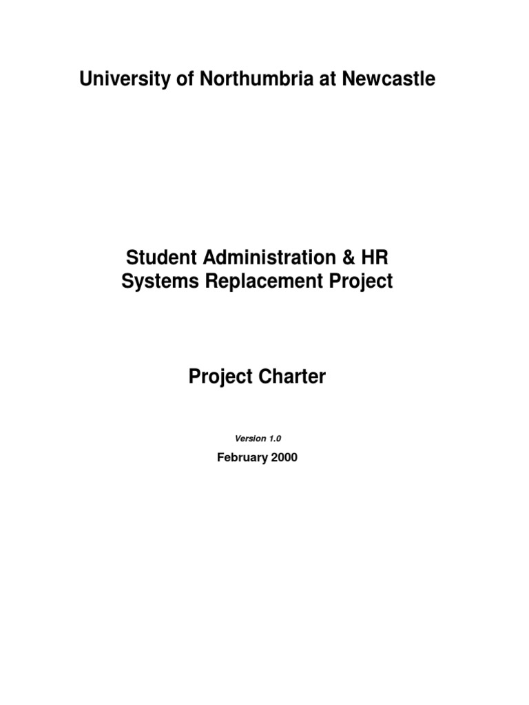 Universidad Newcastle Project Charter Example | PDF | Procurement ...