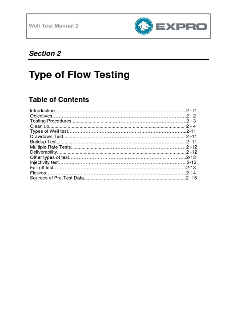 Section 2-Type of Flow Testing | PDF | Petroleum Reservoir | Oil Well