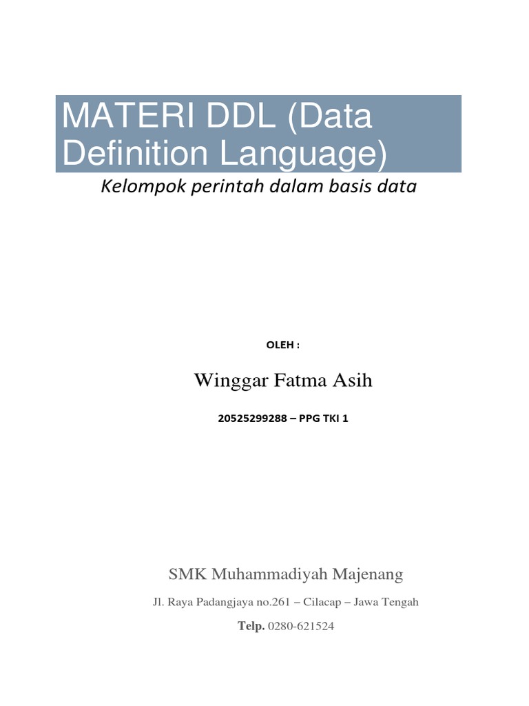 Kelompok Perintah DDL, DML dan DCL dalam Basis Data | PDF