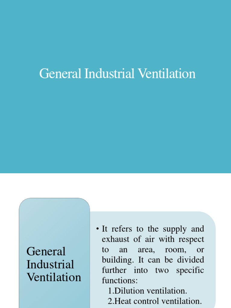 Lecture 2 General Dilution Ventilation | PDF | Ventilation ...