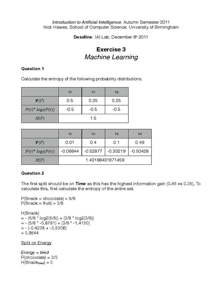 Iai 11 Ex3 Solution | PDF | Applied Mathematics | Cybernetics