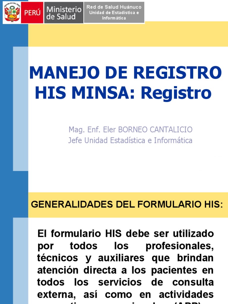 Presentacion HIS MINSA CEP Registro HIS | PDF | Ciencias de la Salud ...