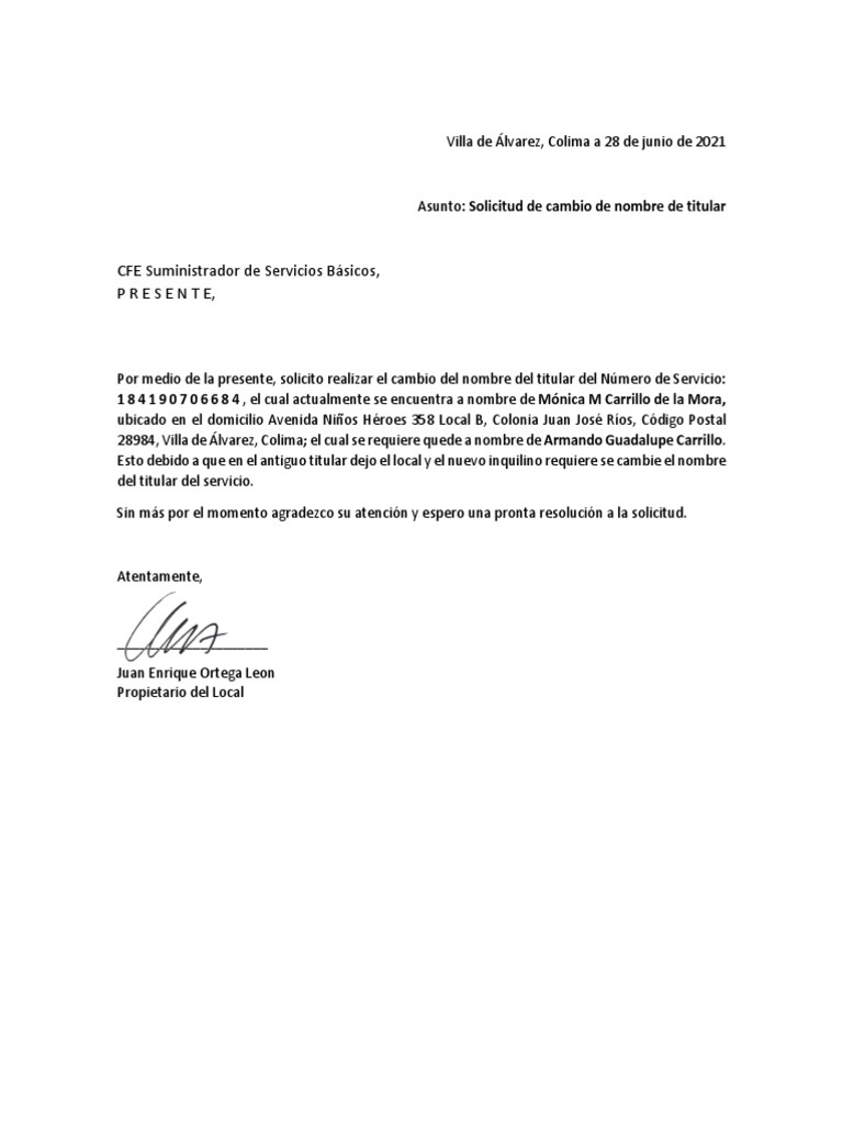 Carta CFE | PDF