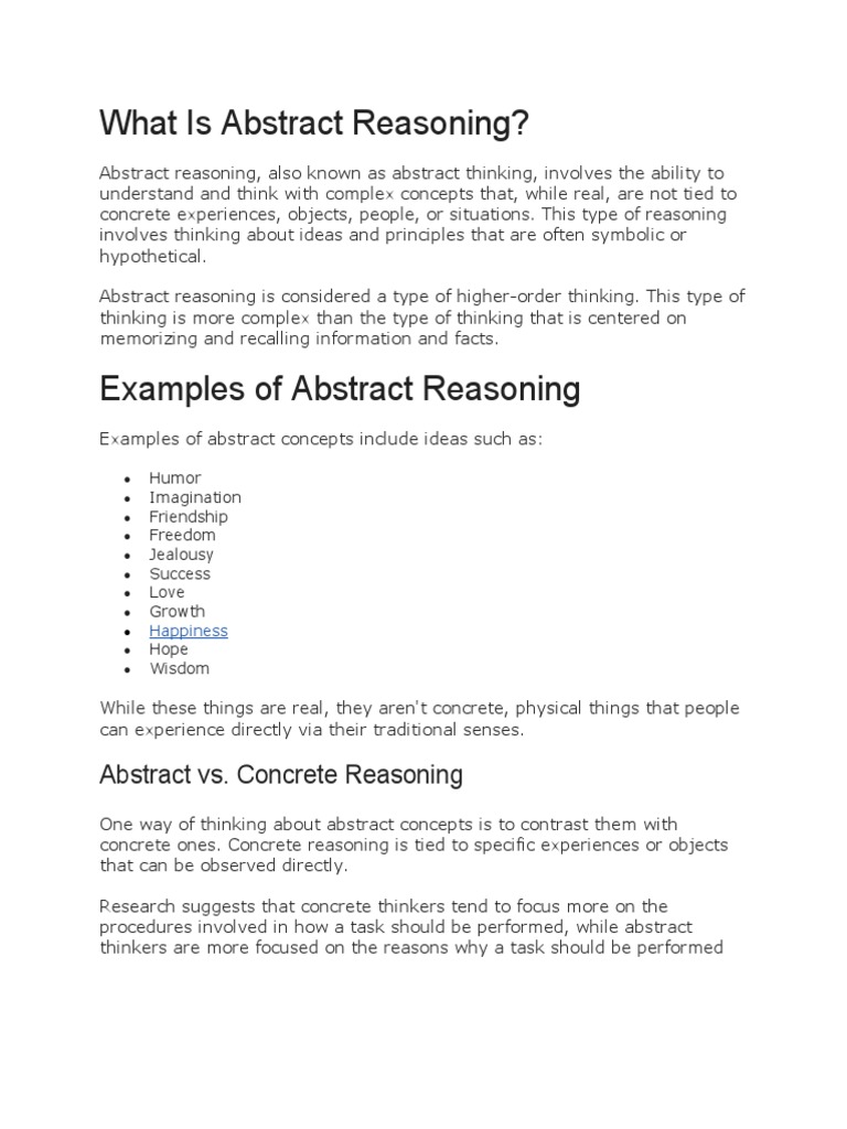 What Is Abstract Reasoning? | PDF