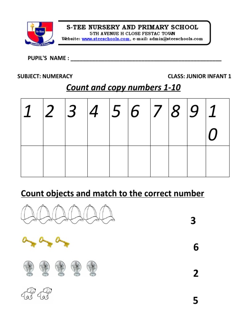 Junior Infant 1 Worksheet | PDF