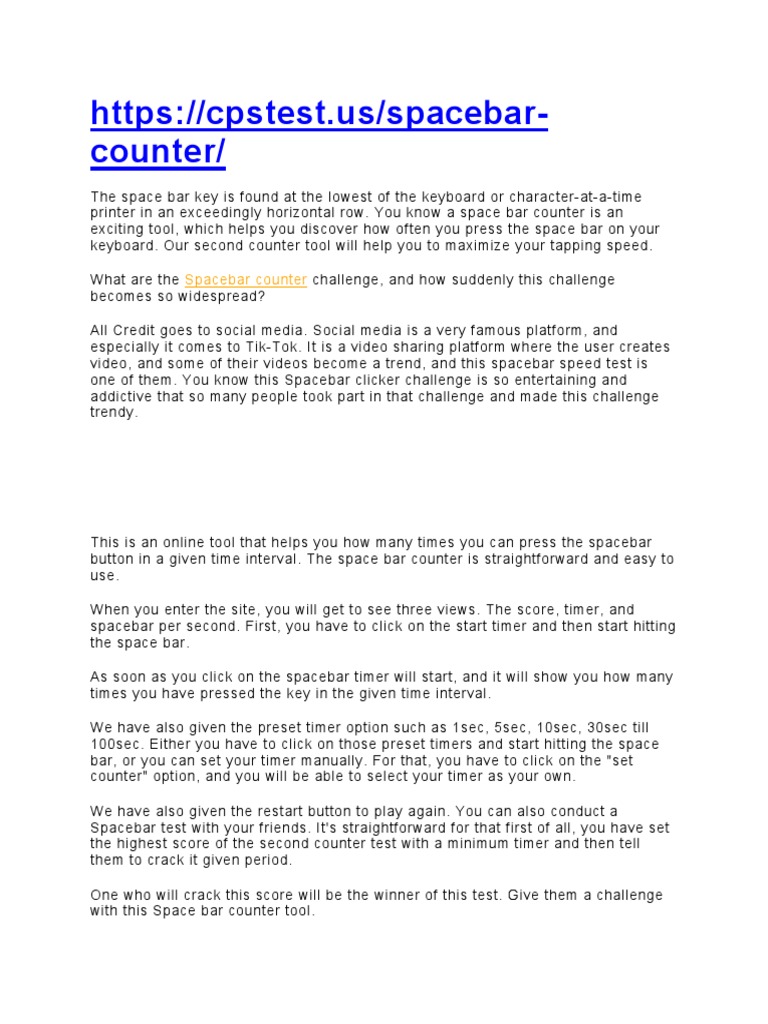 Space Bar Clicker | PDF | Communication | Computing