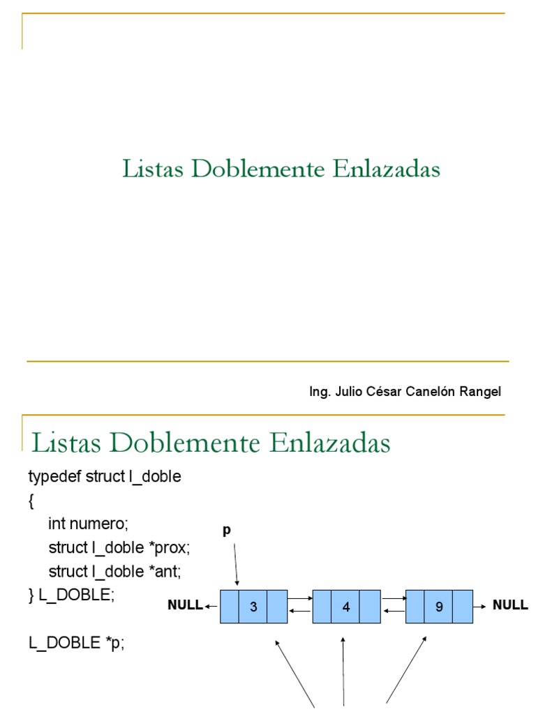 Listas Doblemente Enlazadas y Listas Circulares 3740 | PDF ...