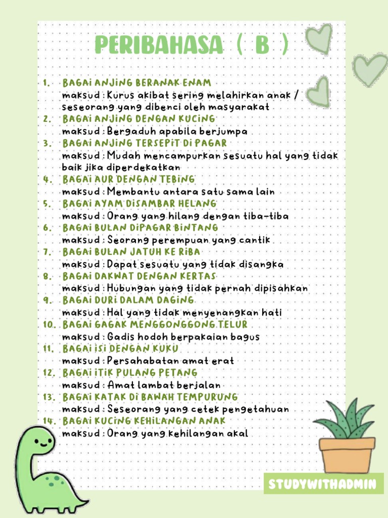 Peribahasa (B) Studywithadmin | PDF