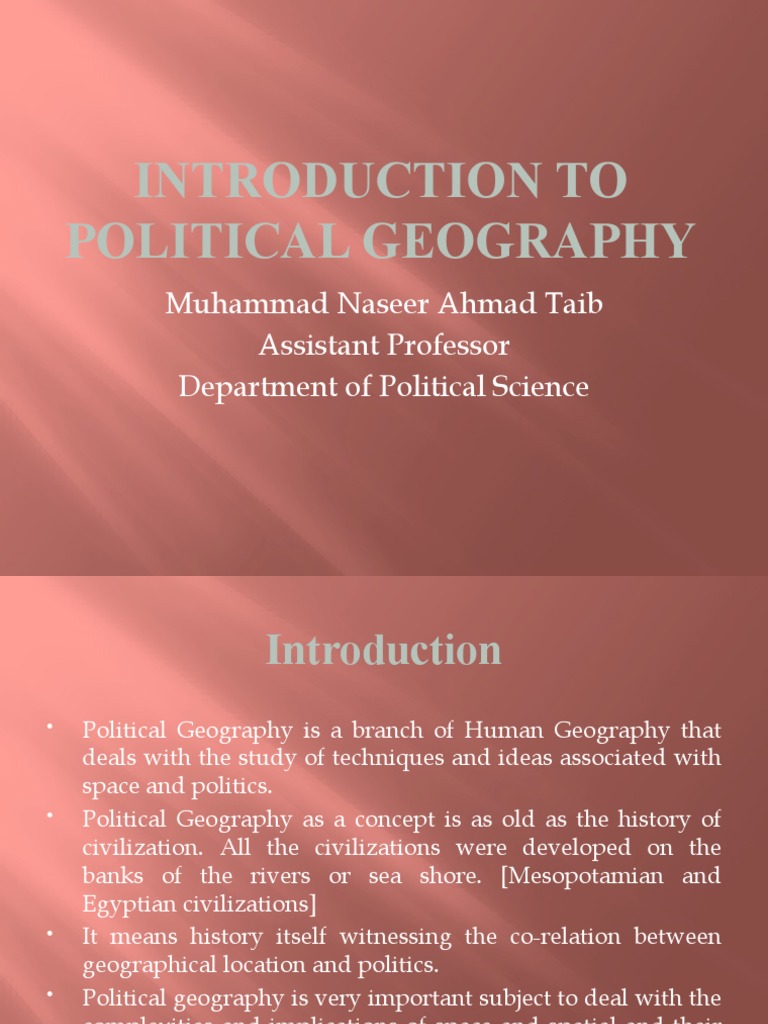 Introduction to Political Geography | PDF | Geography | Academia