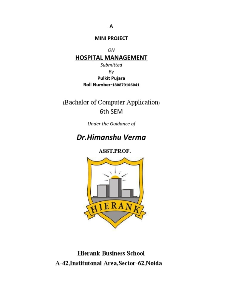 Hospital Management Mini Project | PDF | Feasibility Study | Patient