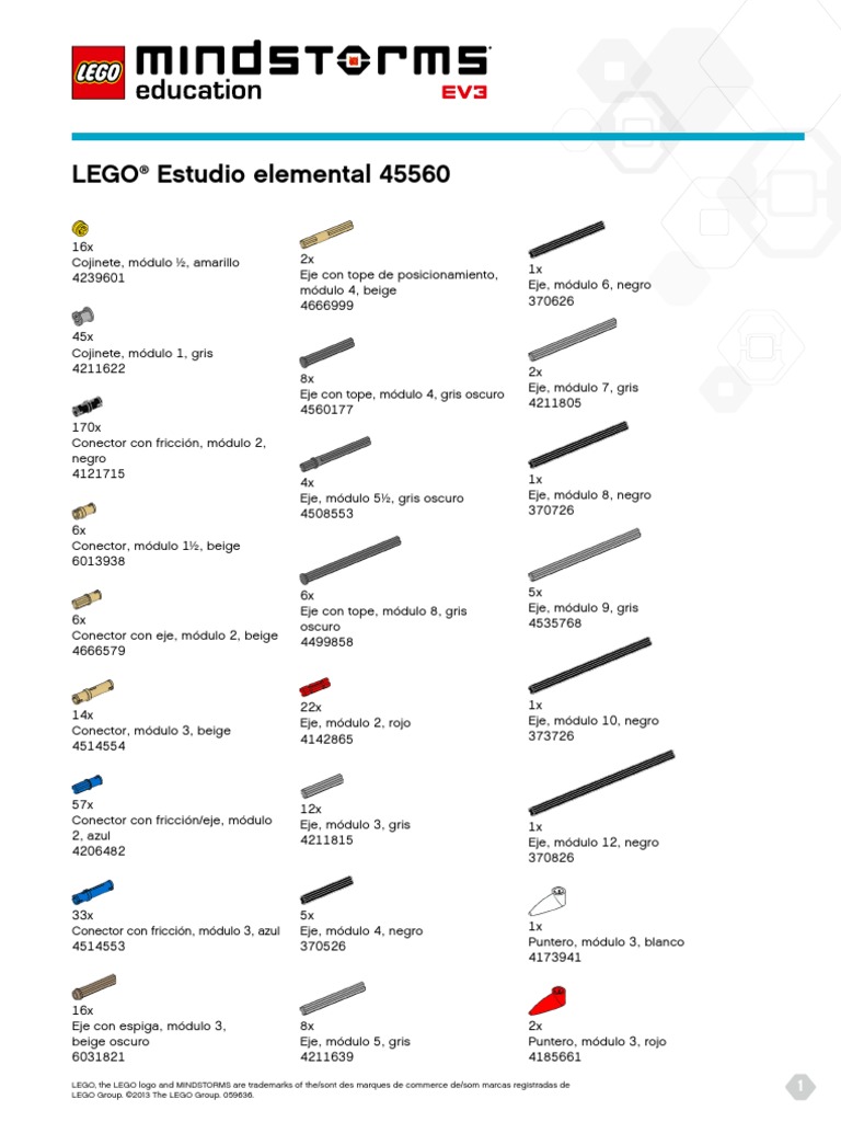 LEGO ESTUDIO Set de Expansión 45560 | PDF | Engranaje | Tecnología de ...