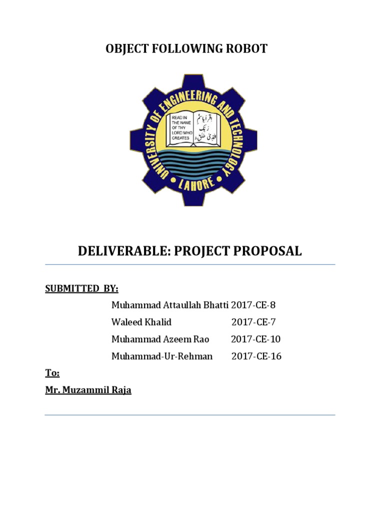 Object Following Robot: Deliverable: Project Proposal | PDF